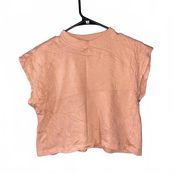 Zara | Tops | Zara S Women Peach Boxy Cropped Top Soft Lightweight ...